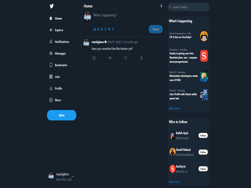 Twitter Clone Blockchain by Mark Glenn Labarento on Dribbble