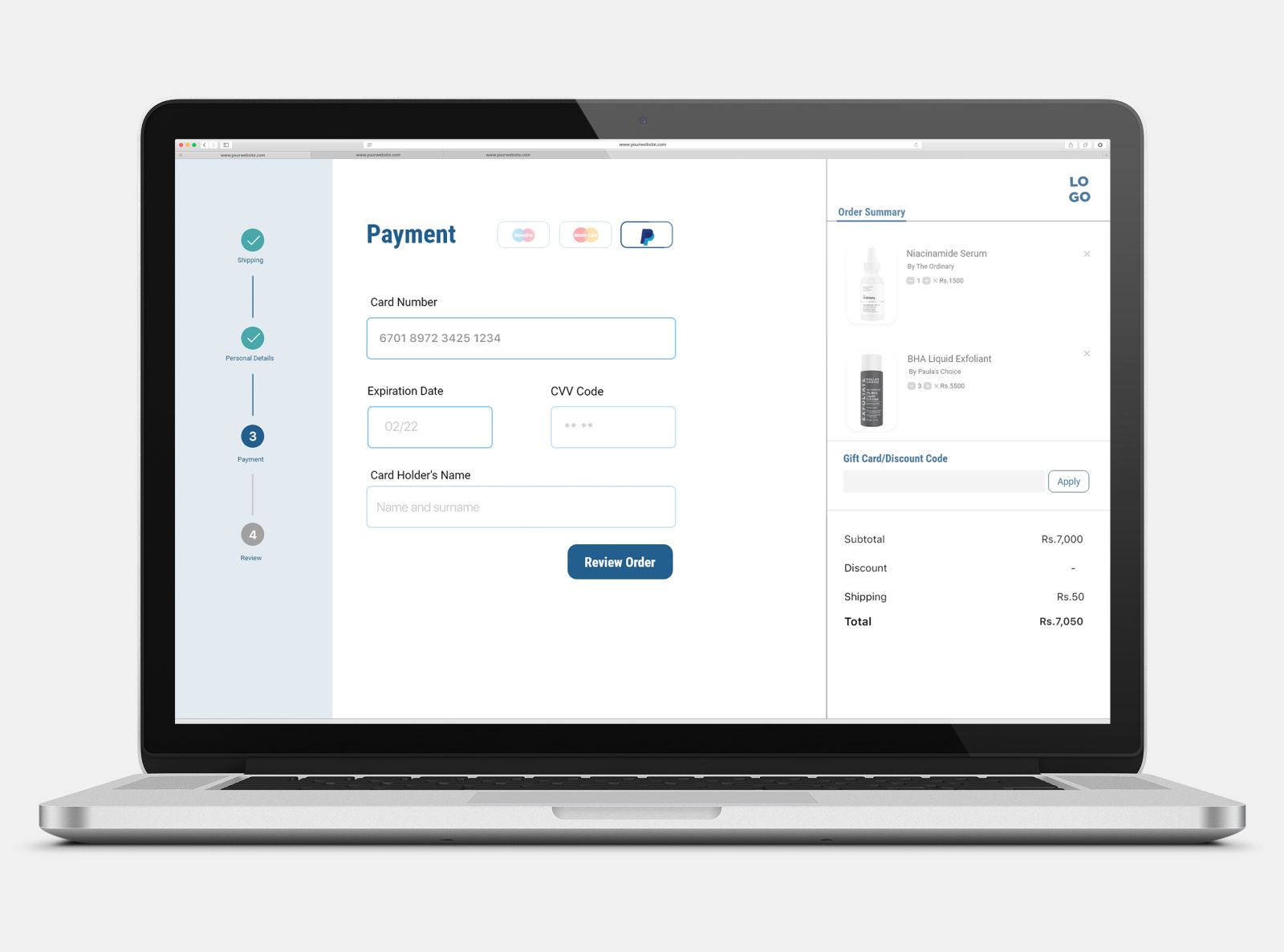 Checkout Page Mockup by Supriya on Dribbble