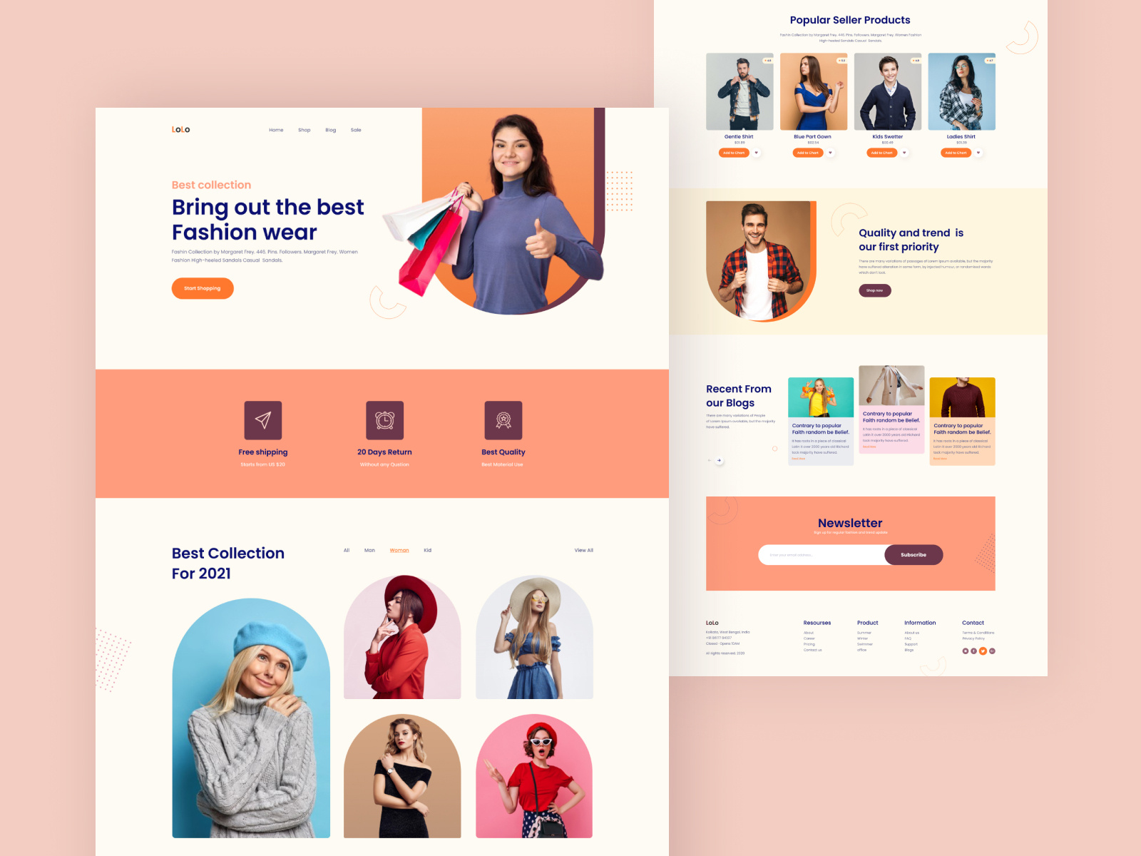 LOLO-Shopping Store Web UI by Tania Afrin on Dribbble
