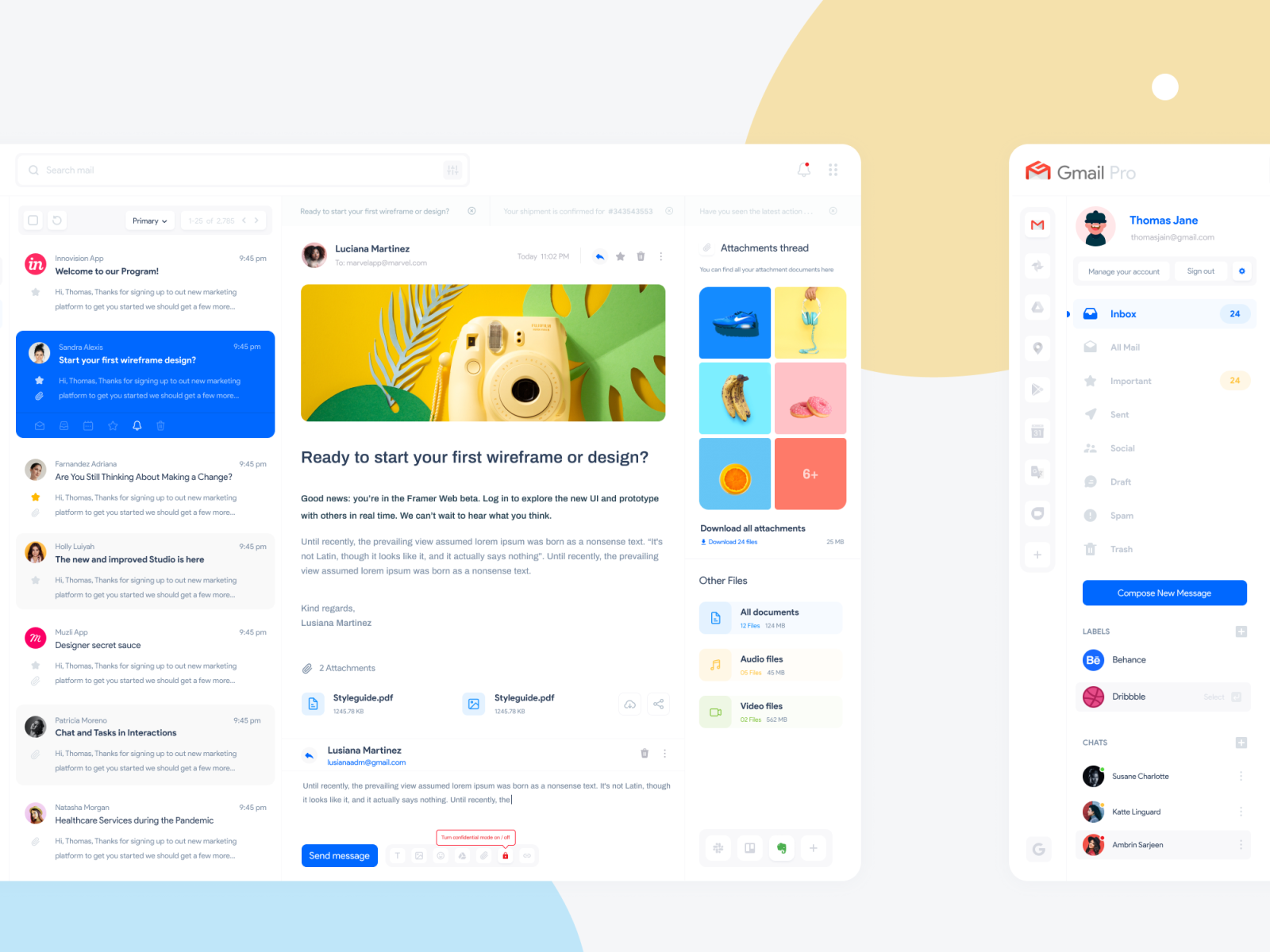 Gmail Pro Concept by gridlab on Dribbble