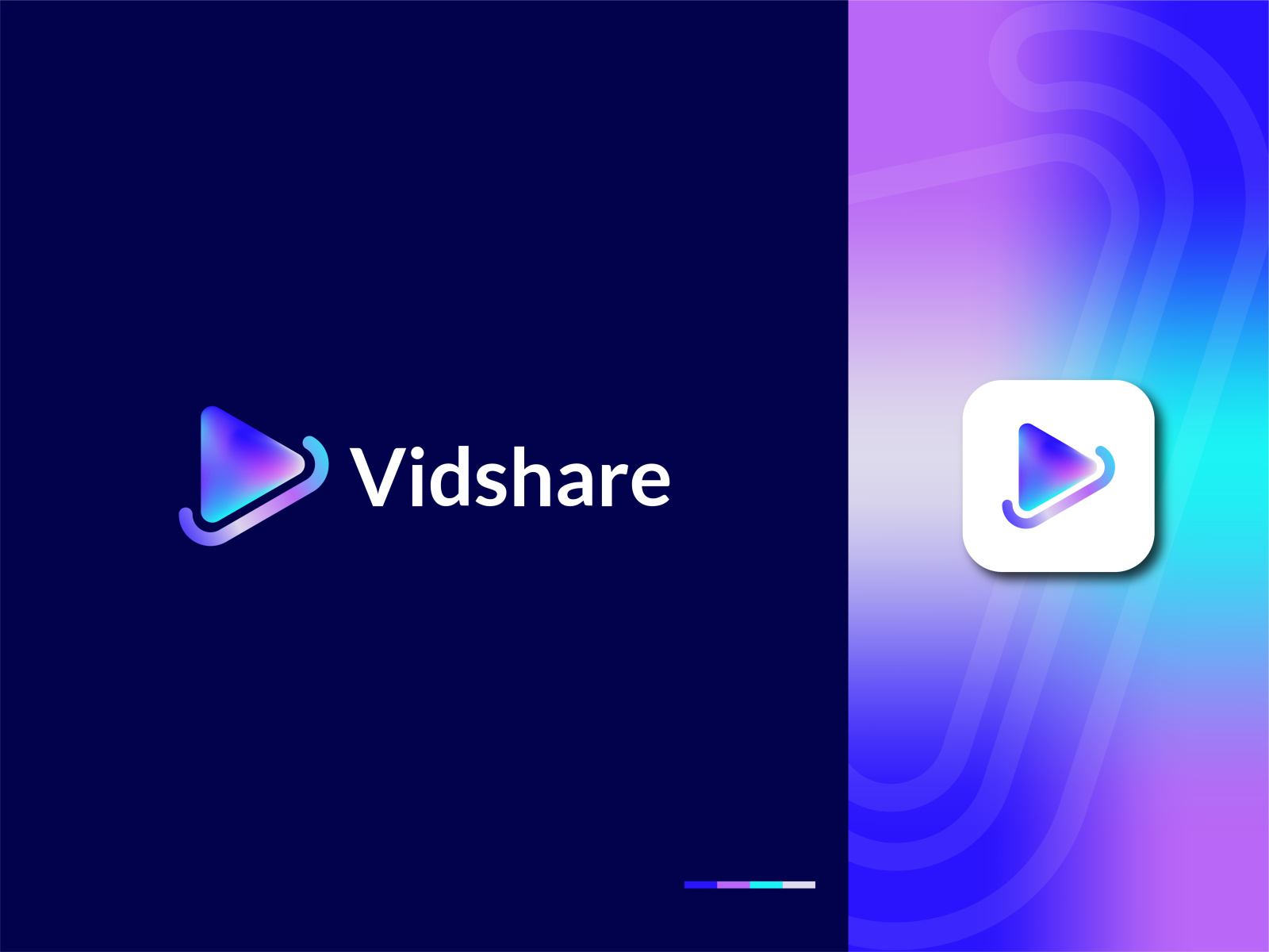 Video Share Logo Branding - Media logo - Colorful logo- vidshare by ...