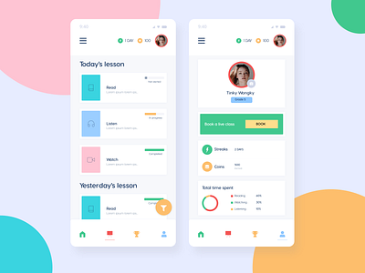 Language learning app - UI design by sunny chouhan on Dribbble