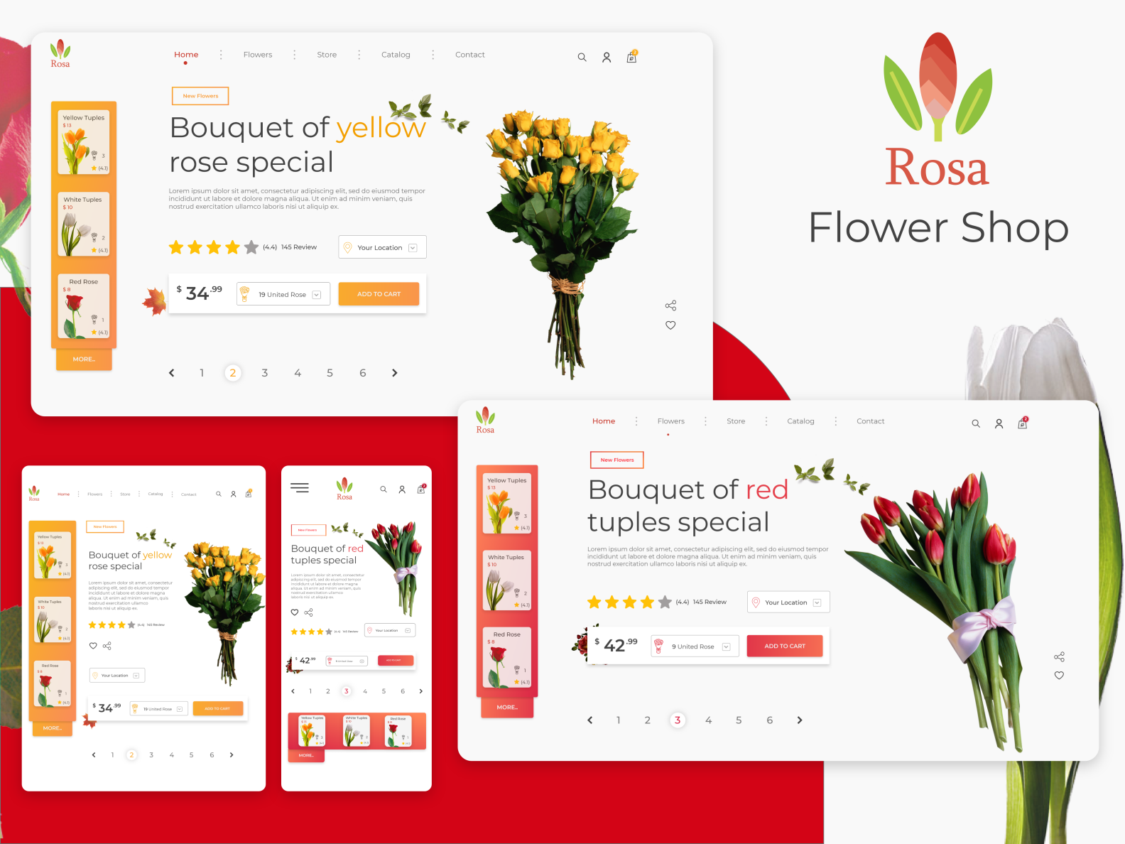 Rosa Flower Shop | UI UX Web Design by Mohamed Mustafa on Dribbble