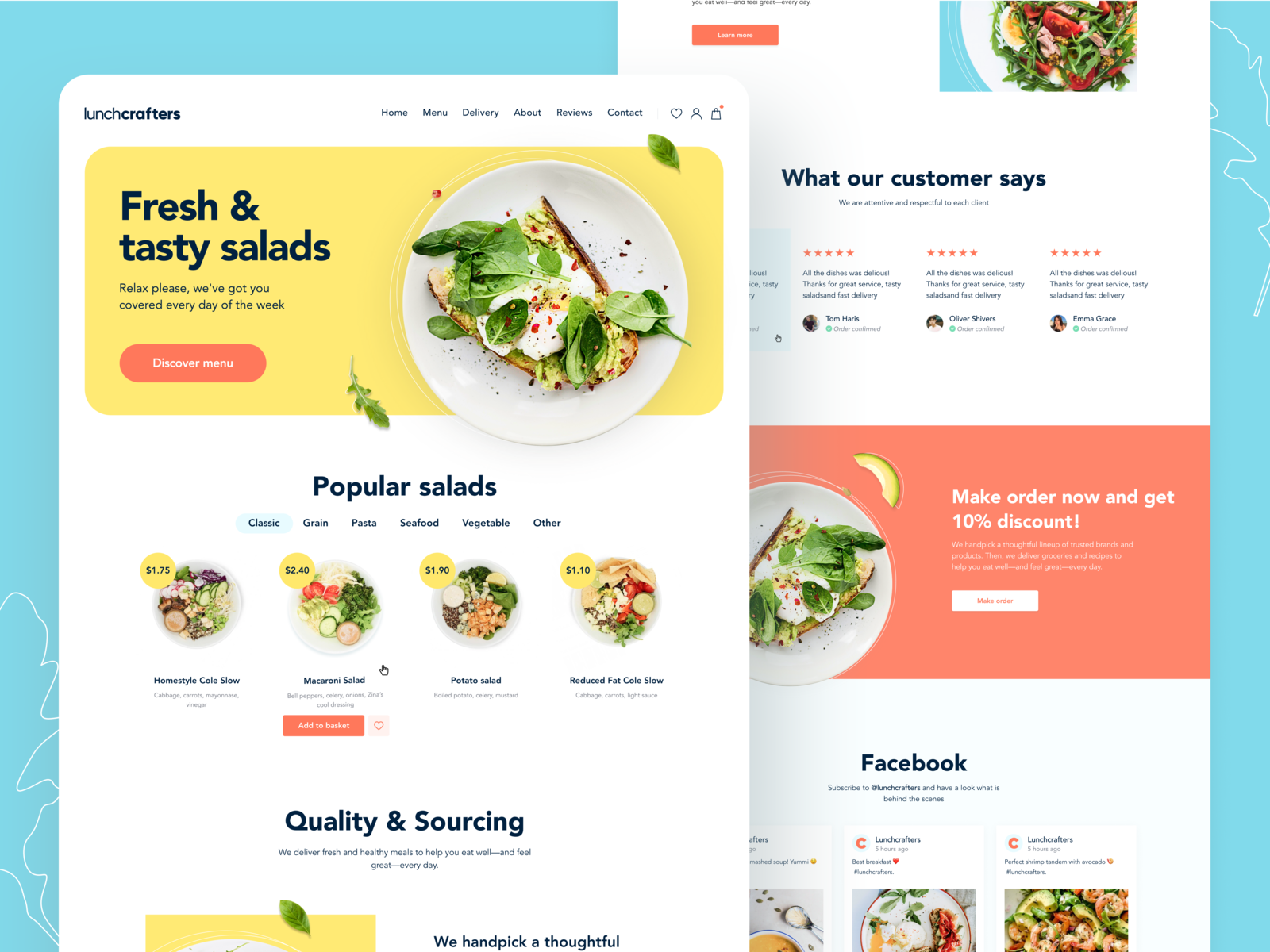 Lunchcrafters healthy food - Website by Arounda on Dribbble