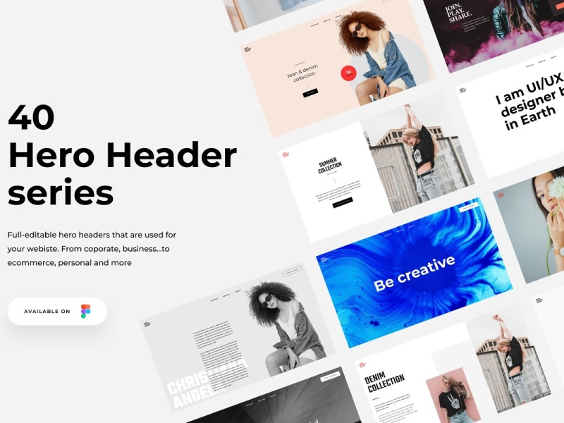 40 Hero Headers for website - Figma by Uzma Chaudhry on Dribbble