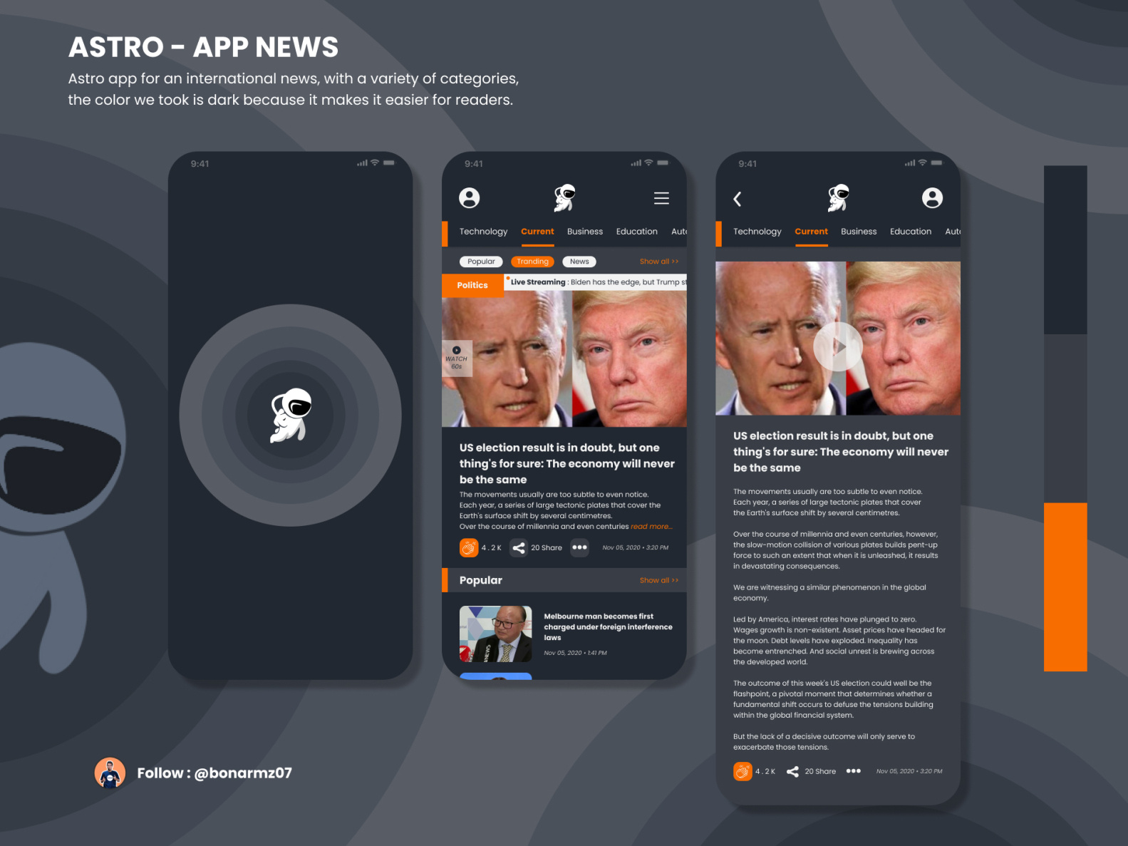 ASTRO NEWS APP by Bonar Muhzachri on Dribbble