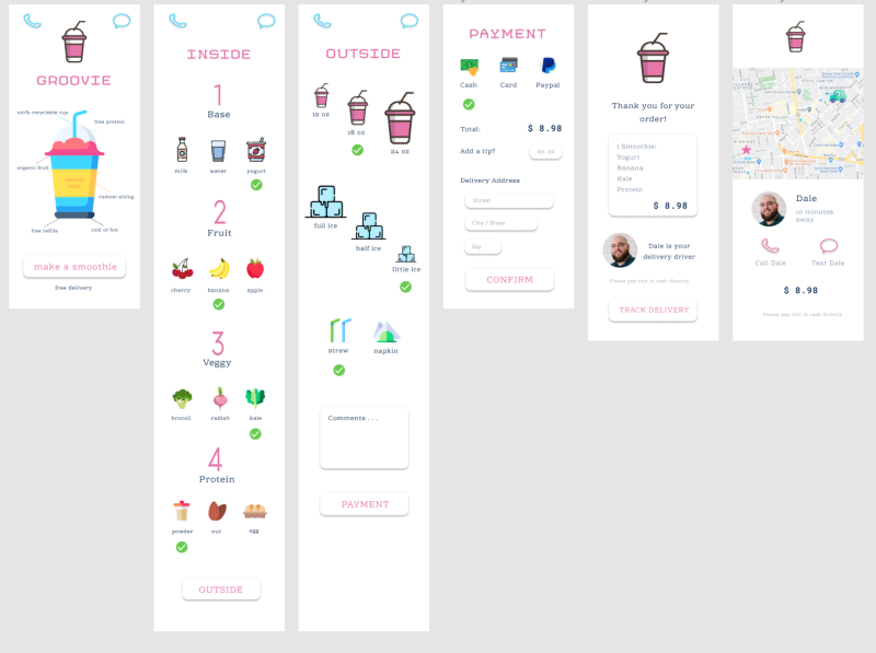 Smoothie Order App by Ruby Gleber on Dribbble
