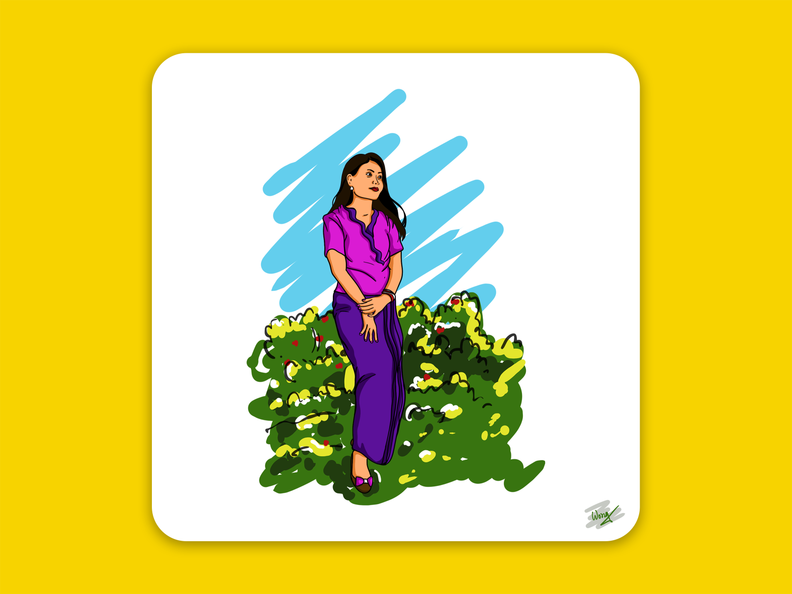 Marma Girl with Traditional Attire by U Wong Sway Marma on Dribbble