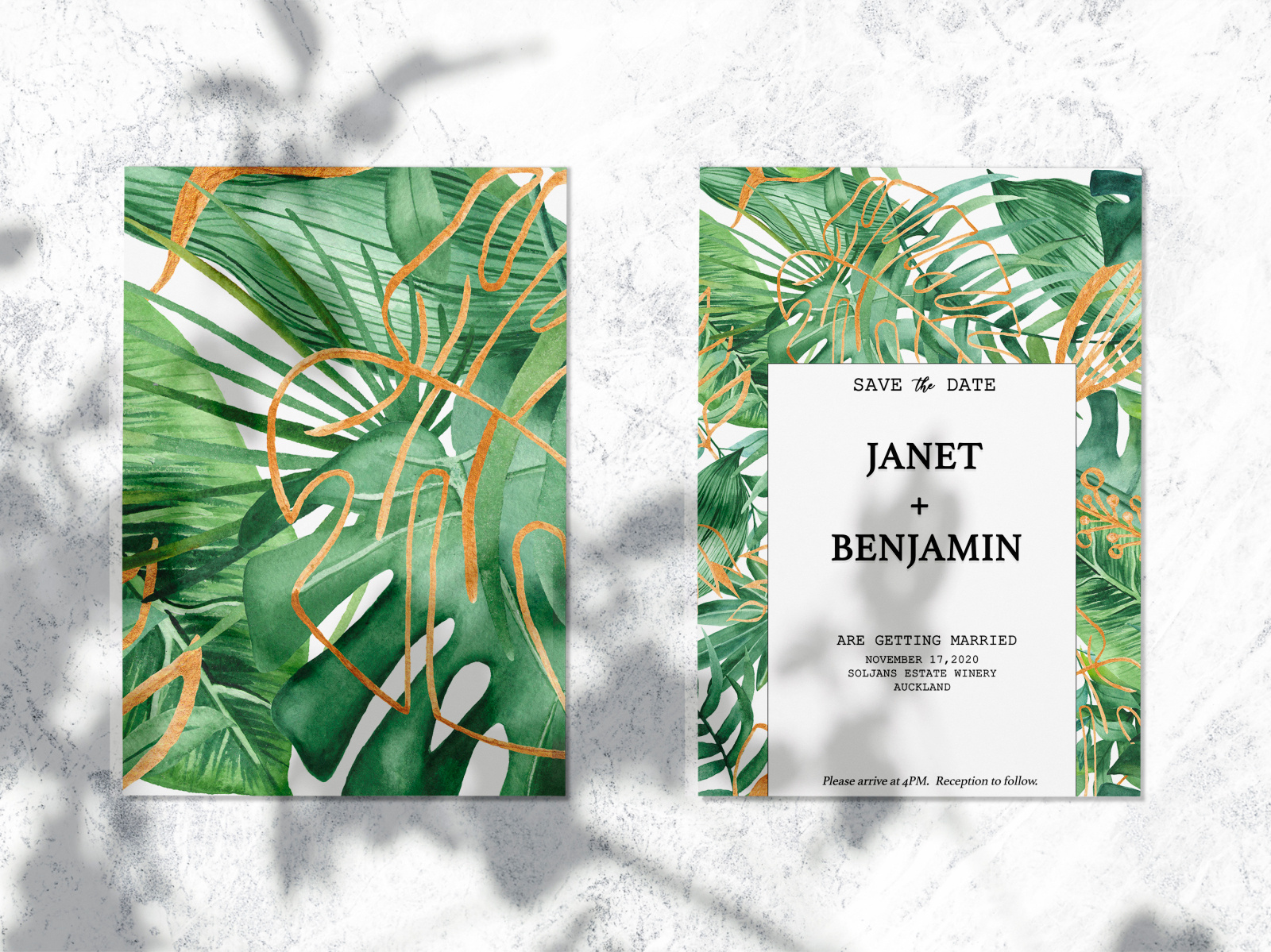 Monstera Wedding Invitation by Alexandra on Dribbble