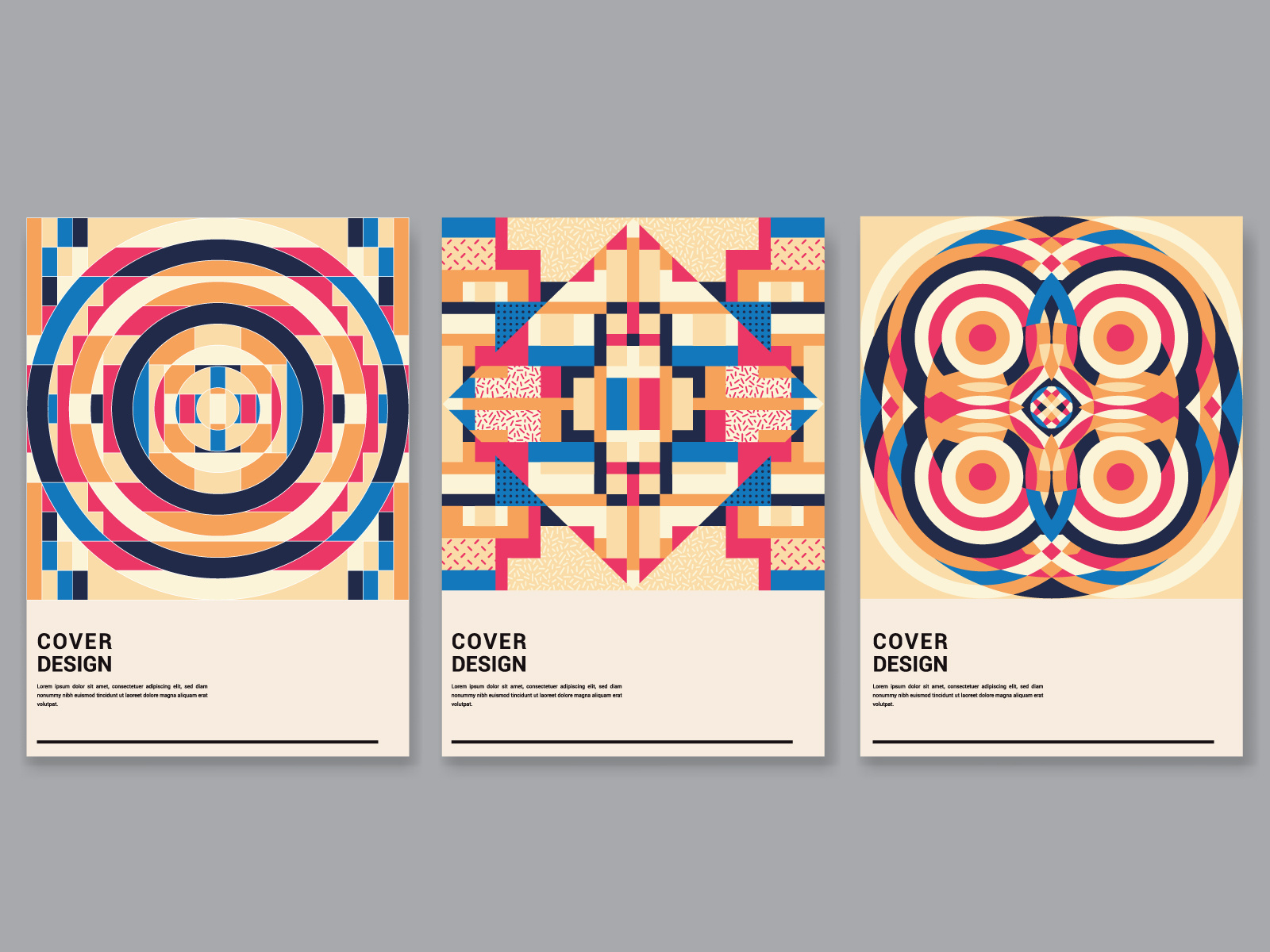 Geometric cover design collection. by MD. YEAMIN FATHA on Dribbble