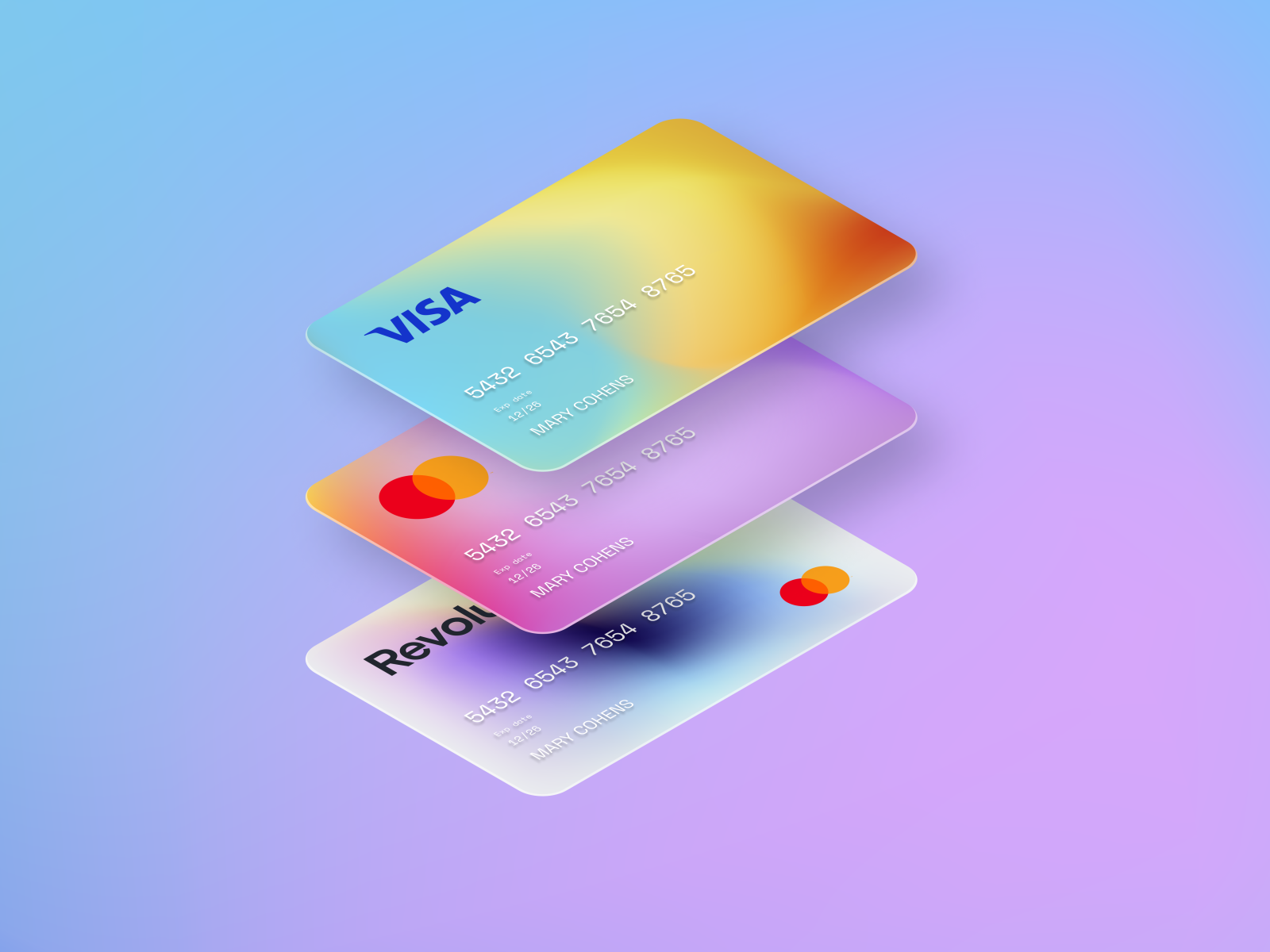 Isometric credit cards by Doina Lisneac-Forreiter on Dribbble