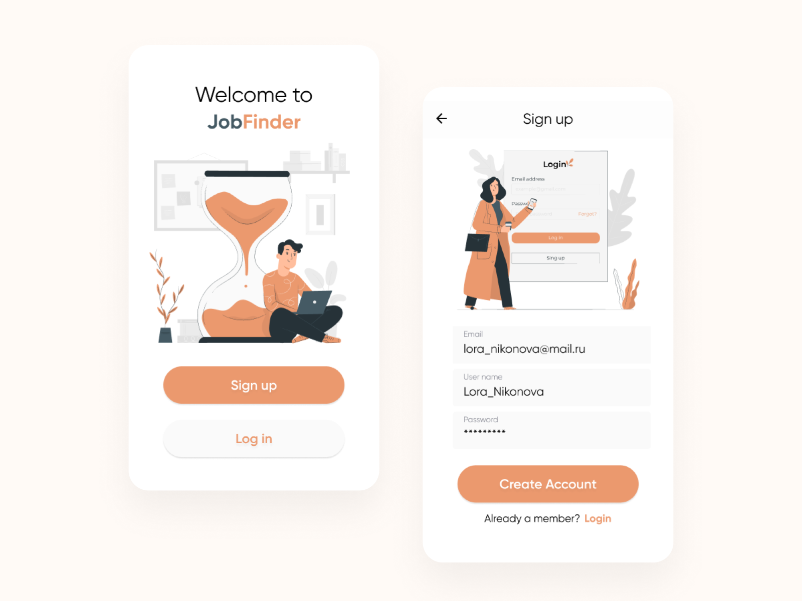 Sign up screen | Day 001 of DailyUI by Kate Stasevich on Dribbble
