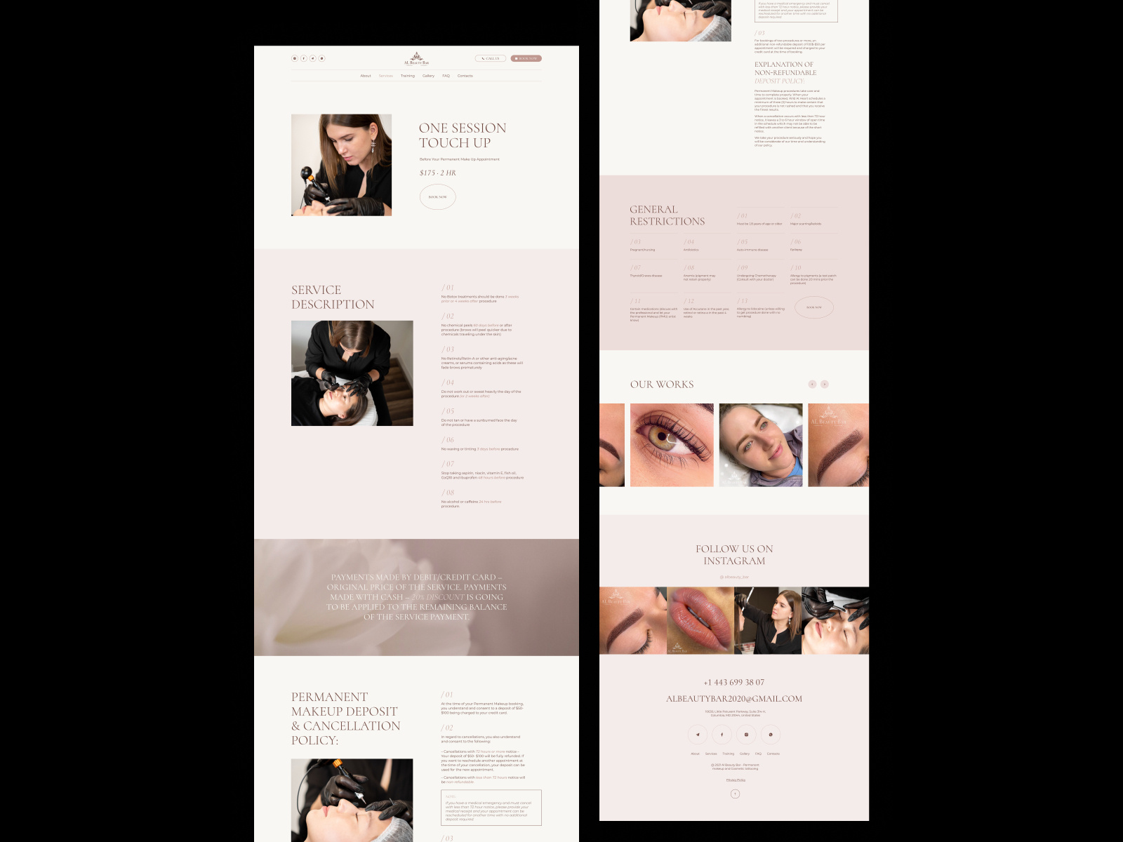 Website design for a permanent makeup master from the USA by Natalia ...
