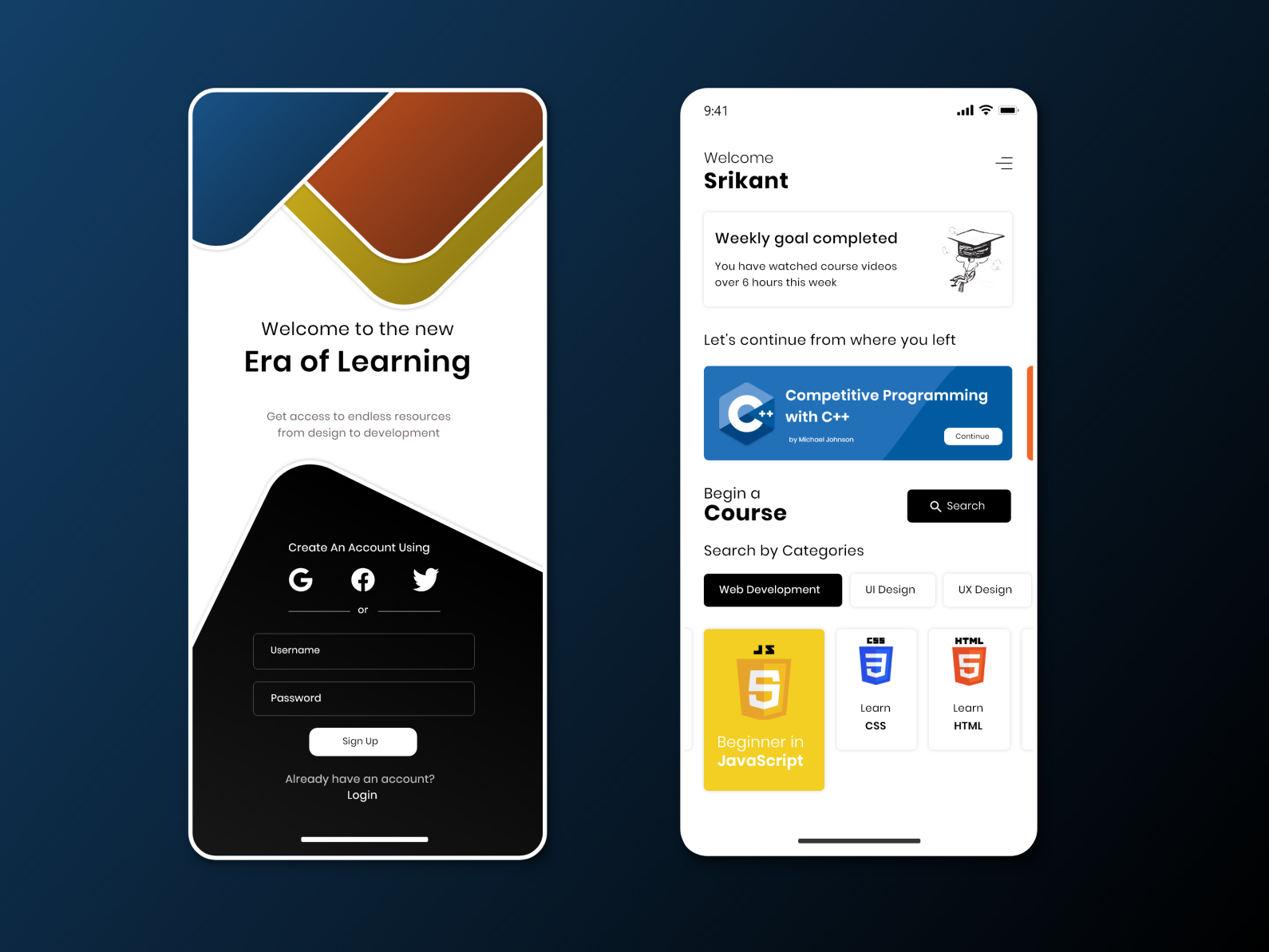 Online Course App by Nalin Singh on Dribbble