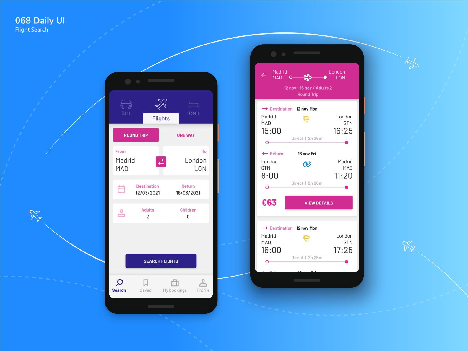 065 Daily UI Flight Search by Oleksandra Shmidtke on Dribbble
