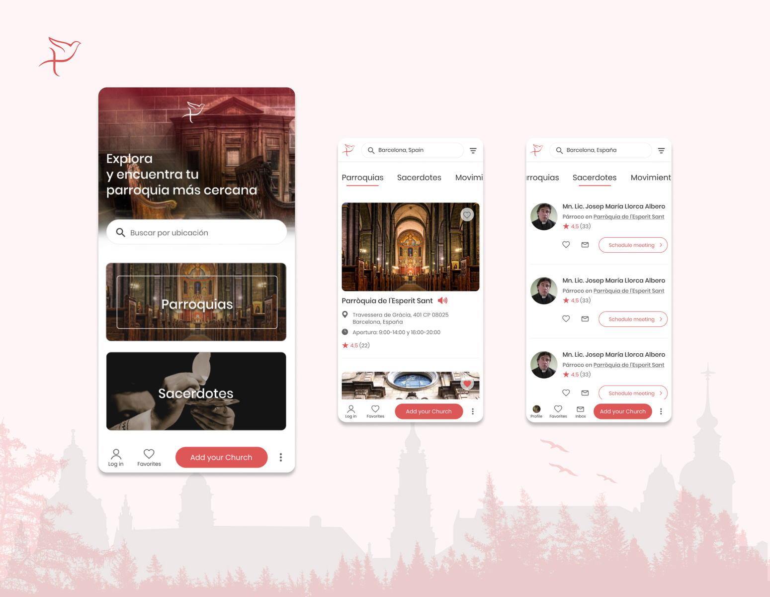 Search for parishes, priests and Catholic movements by Xio Caro on Dribbble