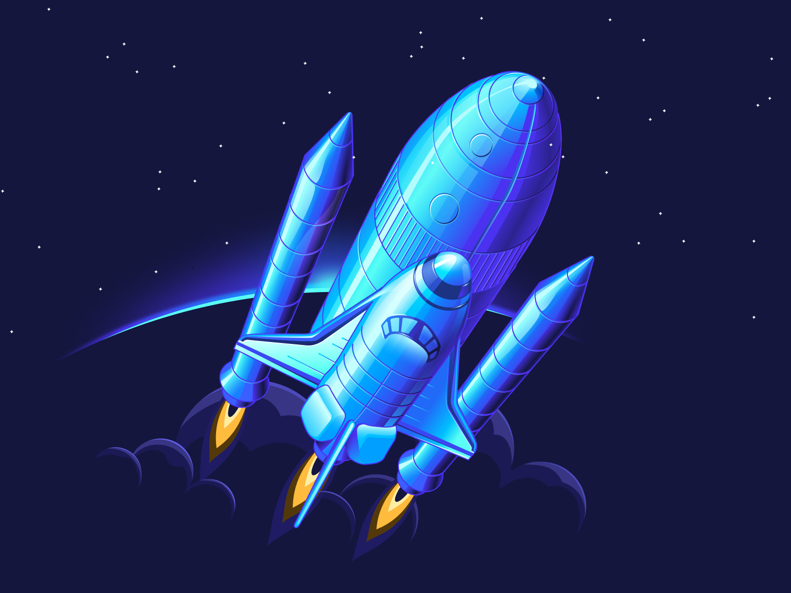 Illustration for GAGARIN Launchpad by andrewz on Dribbble