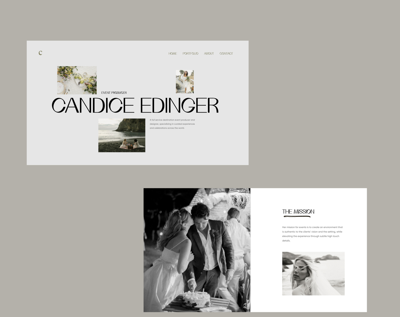 Portfolio website for event producer by The Voy Design | Arina on Dribbble