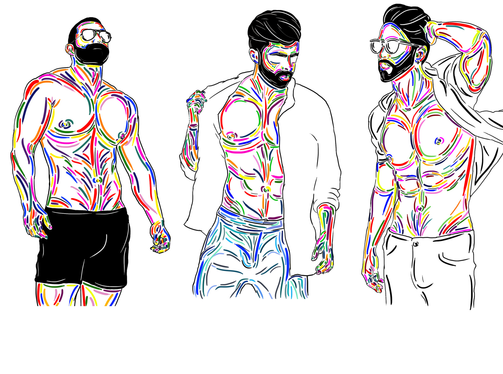 Colorfull Lines Men by Luigi on Dribbble