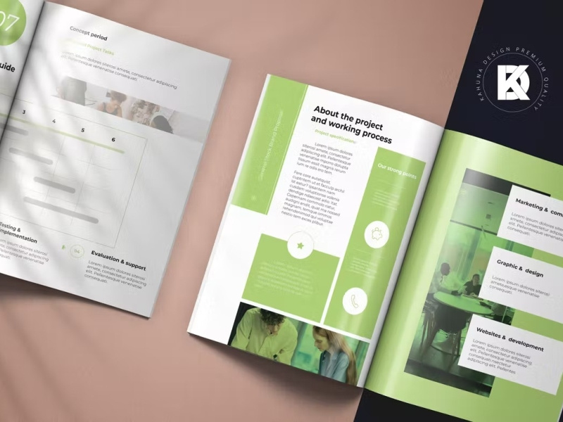 FREE Green Project Proposal by InDesign Essence on Dribbble