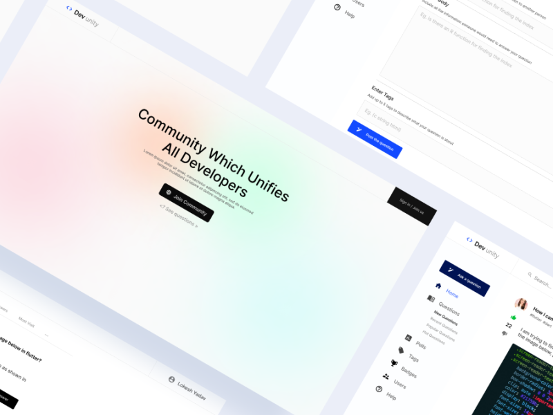 Devunity Home by Lokesh on Dribbble