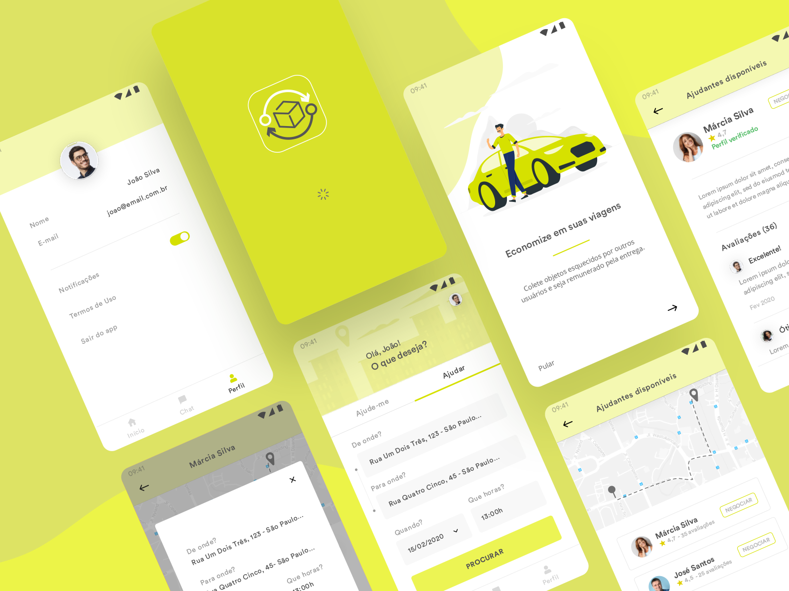Ride-hailing App UI by Mariana Oliveira on Dribbble