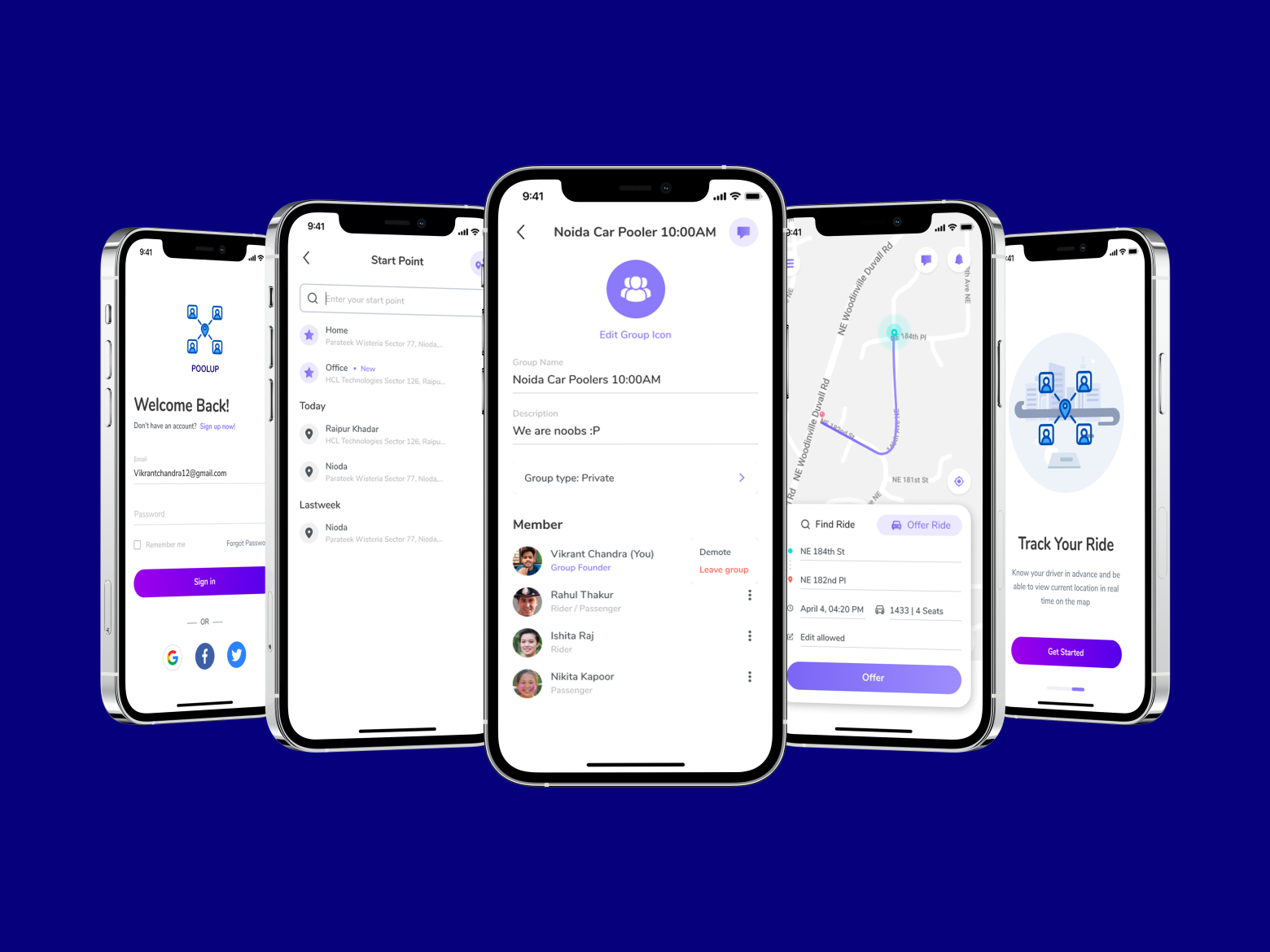 PoolUp- Car Pooling Interface by Vikrant chandra on Dribbble