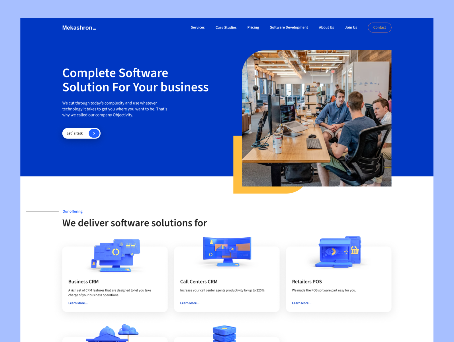 Web page. Tech Software Service Company by Andrii on Dribbble