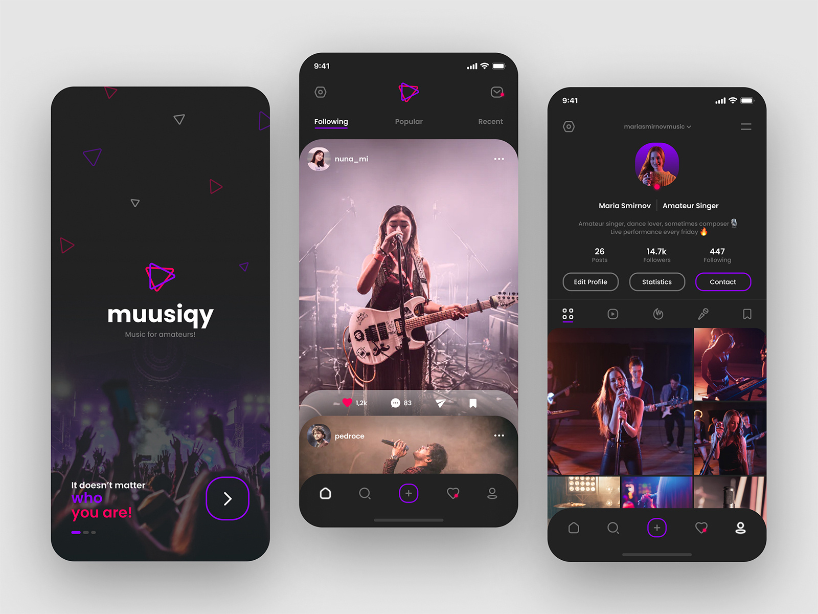 Music & Social Media App by Berkan on Dribbble