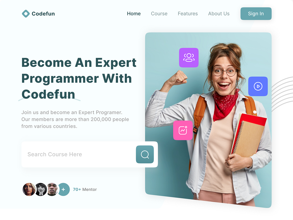 Coding Course Landing Page by Faqih Afdaludin for Plainthing Studio on ...