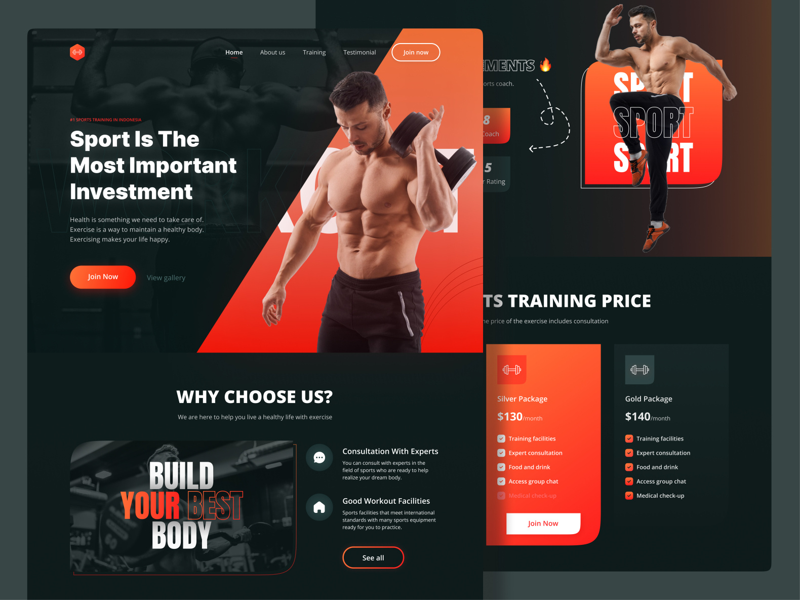 Workout Landing Page by Faqih Afdaludin for Plainthing Studio on Dribbble