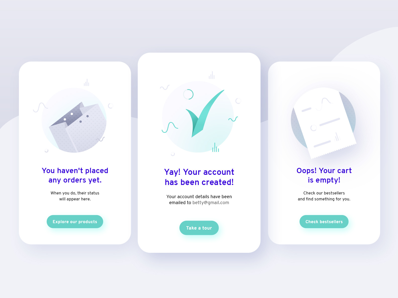 empty states design by Marta Strachocka on Dribbble