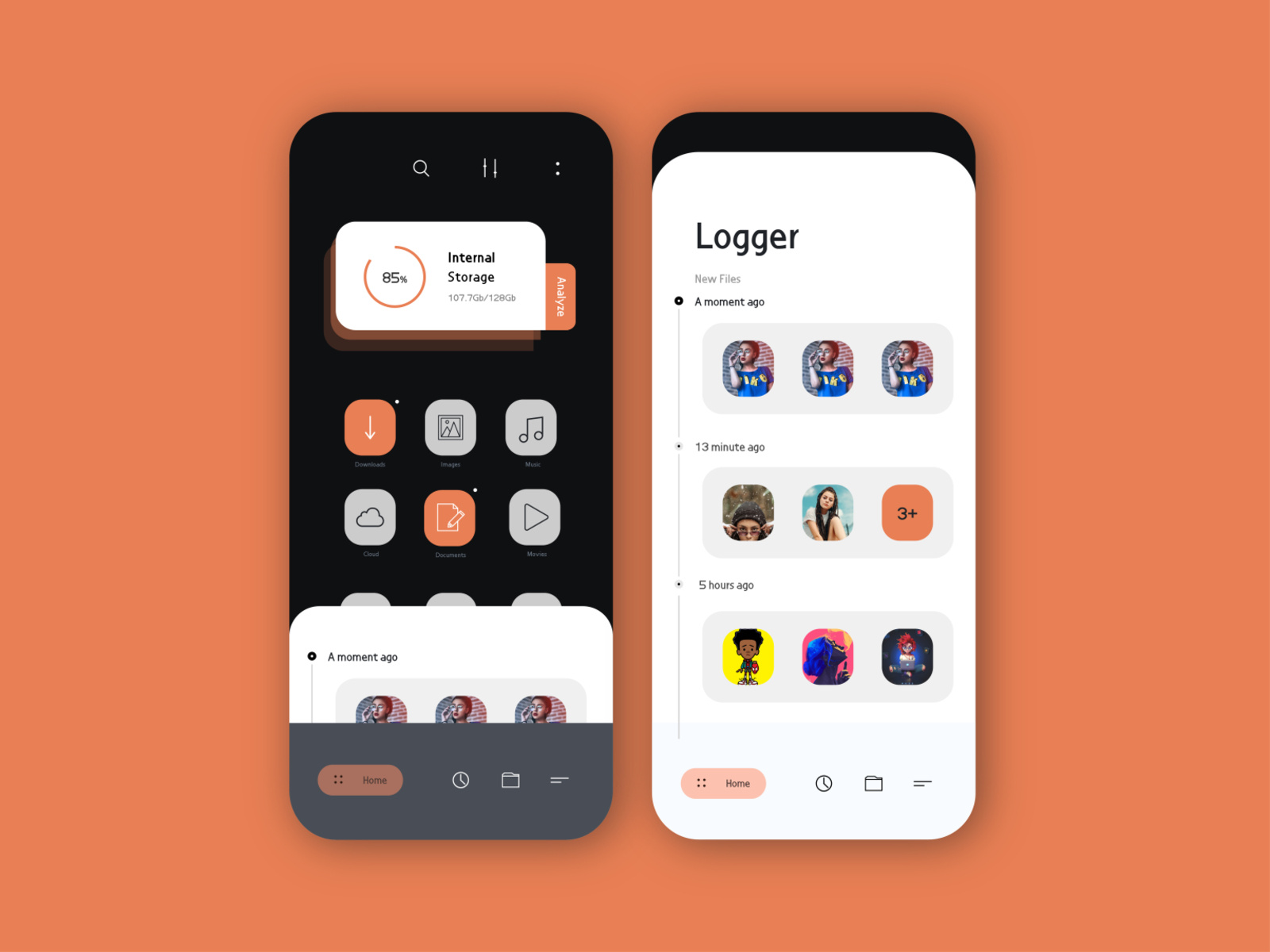 Dribbble - file mng app ui-1.jpg by Yahaya Nazir