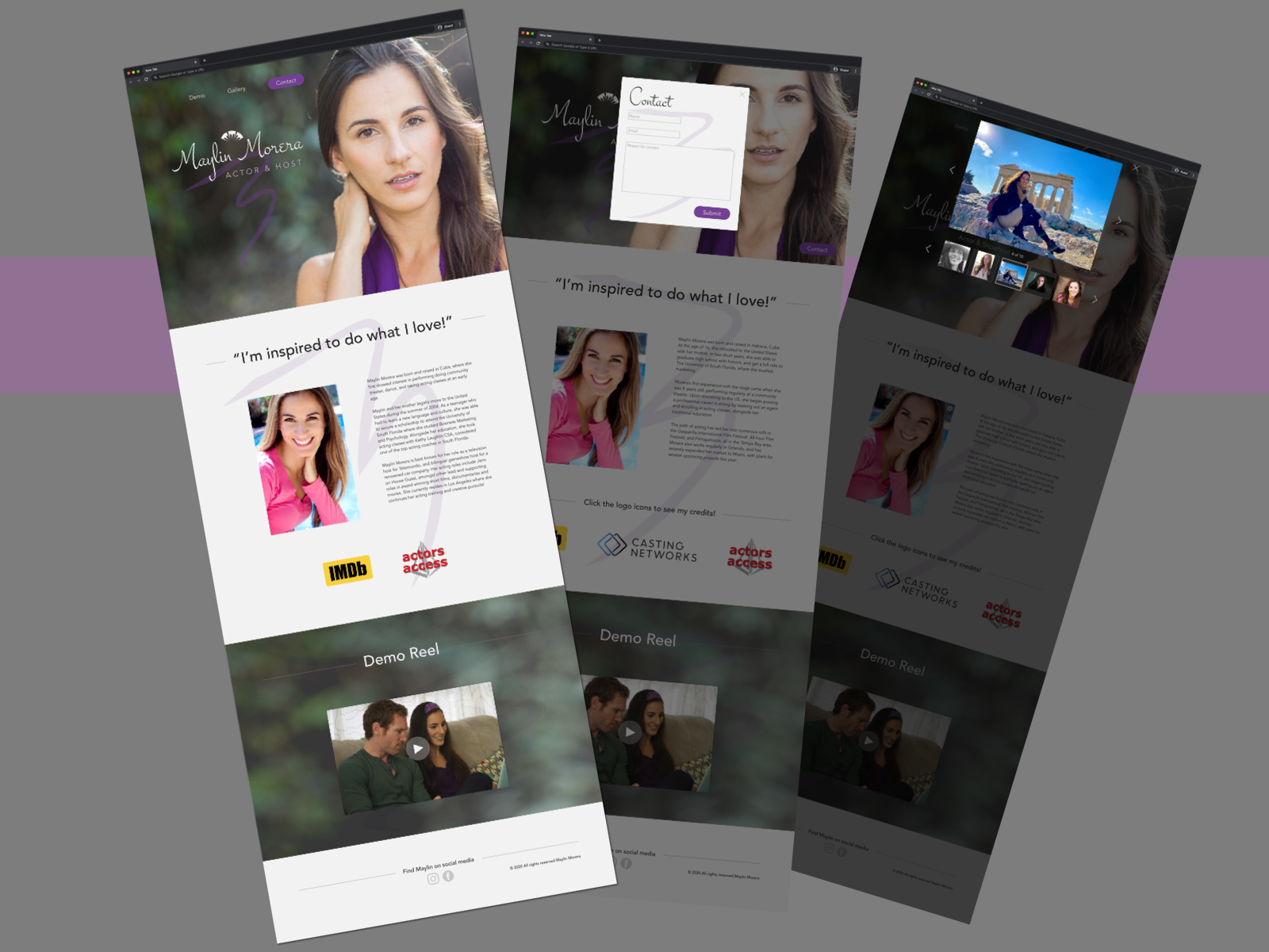 Website for Actor Maylin Morera by Brian Sforzo on Dribbble