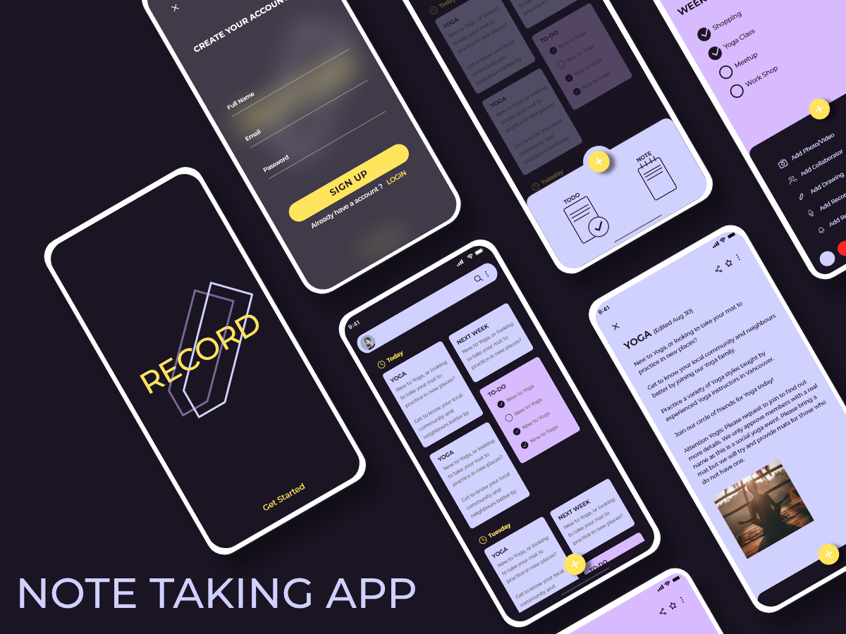Note Taking App by Prachi Modi on Dribbble