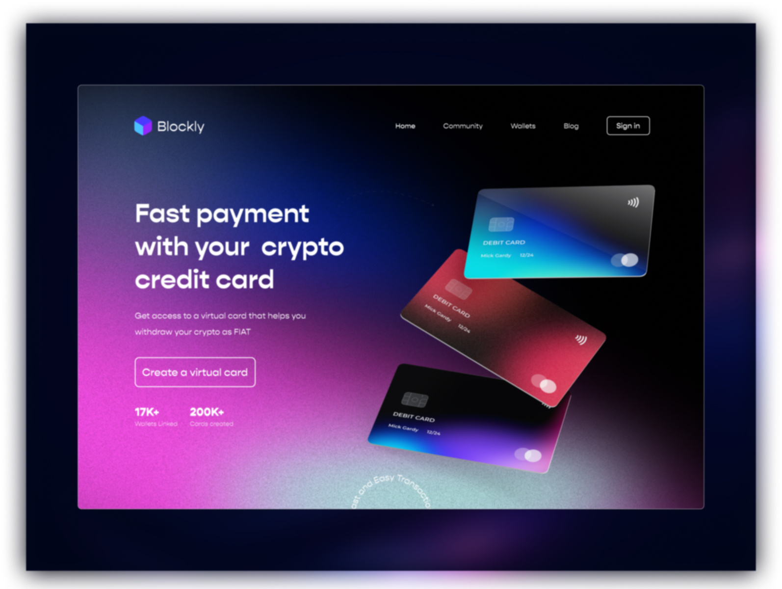 Crypto Virtual Card Website by Tolulope Abolarin on Dribbble