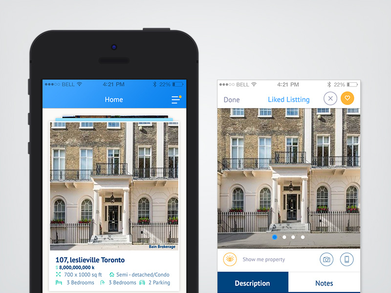 New property iOS App we are working on by DCCPER on Dribbble