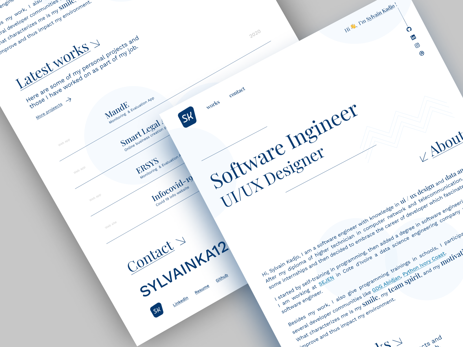 Personal website by kadjo sylvain on Dribbble
