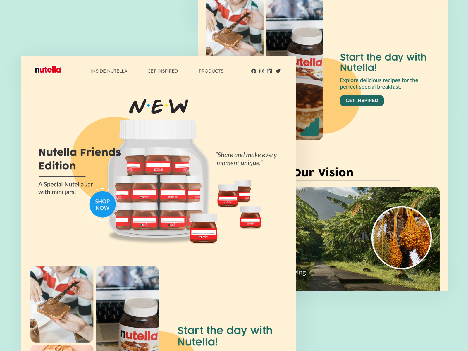 Homepage UI Redesign - Nutella by Jy Moon on Dribbble