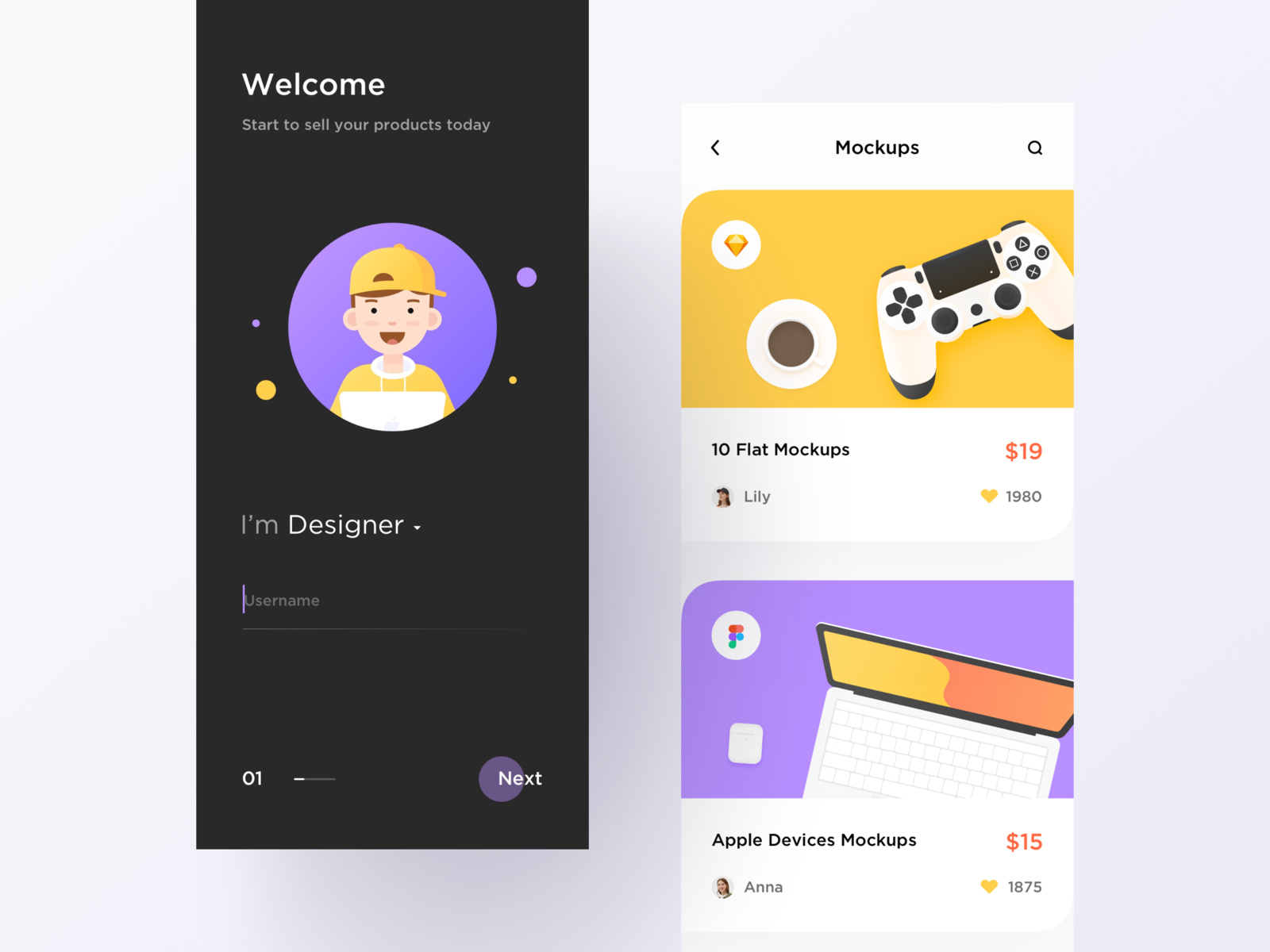 UI Market app by CRI$$ for Fireart Studio on Dribbble
