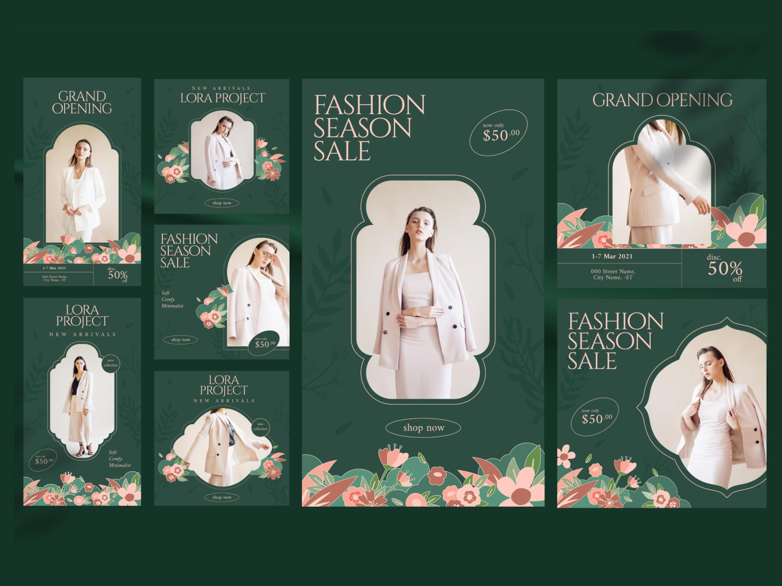 Fashion sale banner ads by Hyatt Mitchel on Dribbble