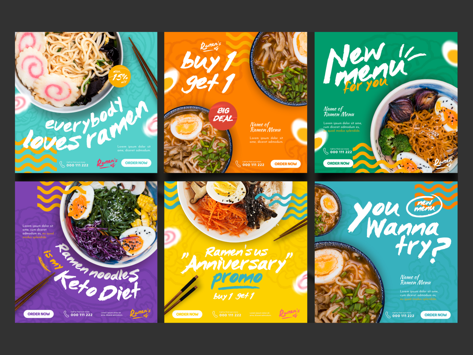 Asian food banner ads by Hyatt Mitchel on Dribbble
