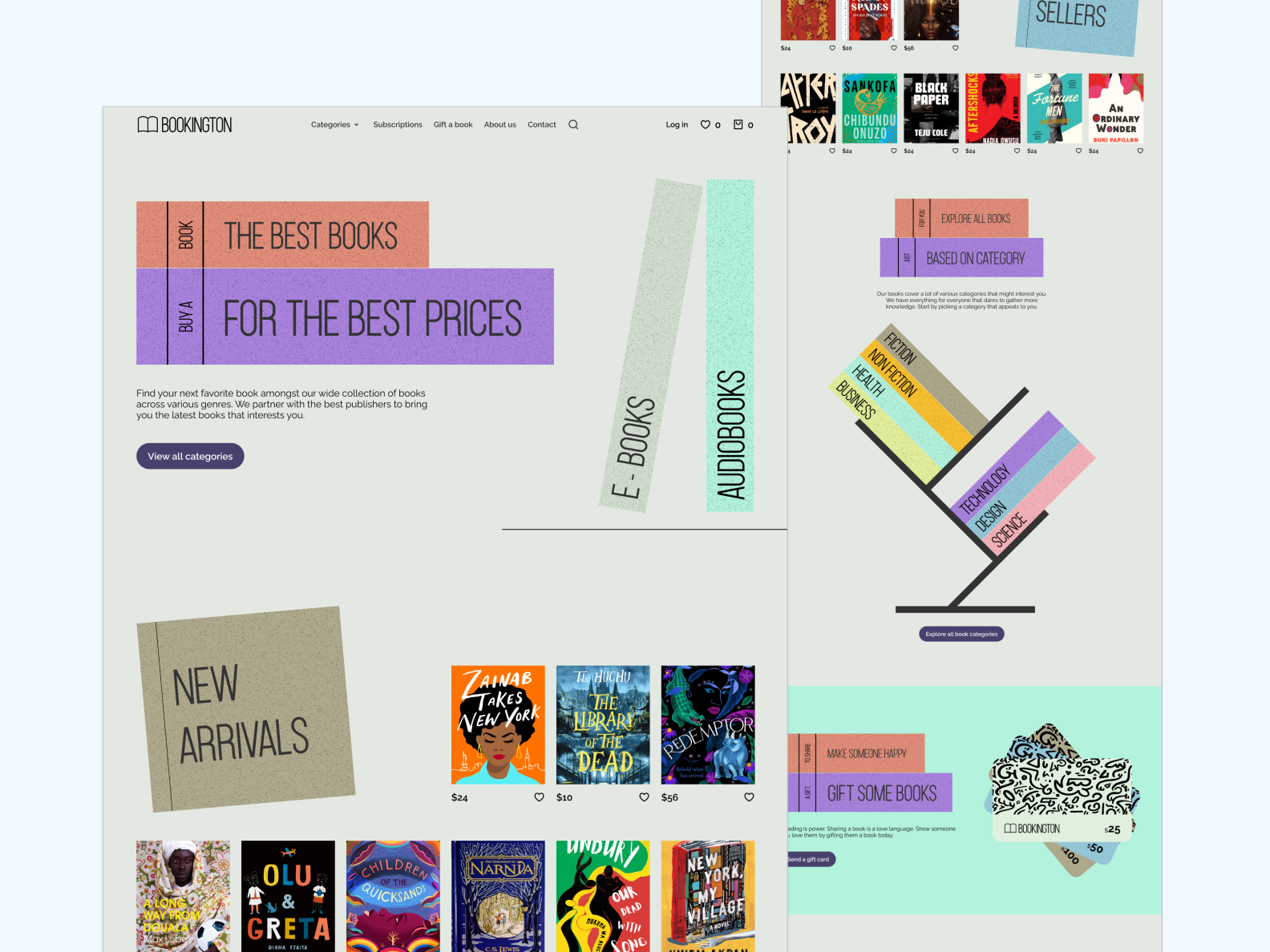 Landing page for a book store by Juliana Orji on Dribbble