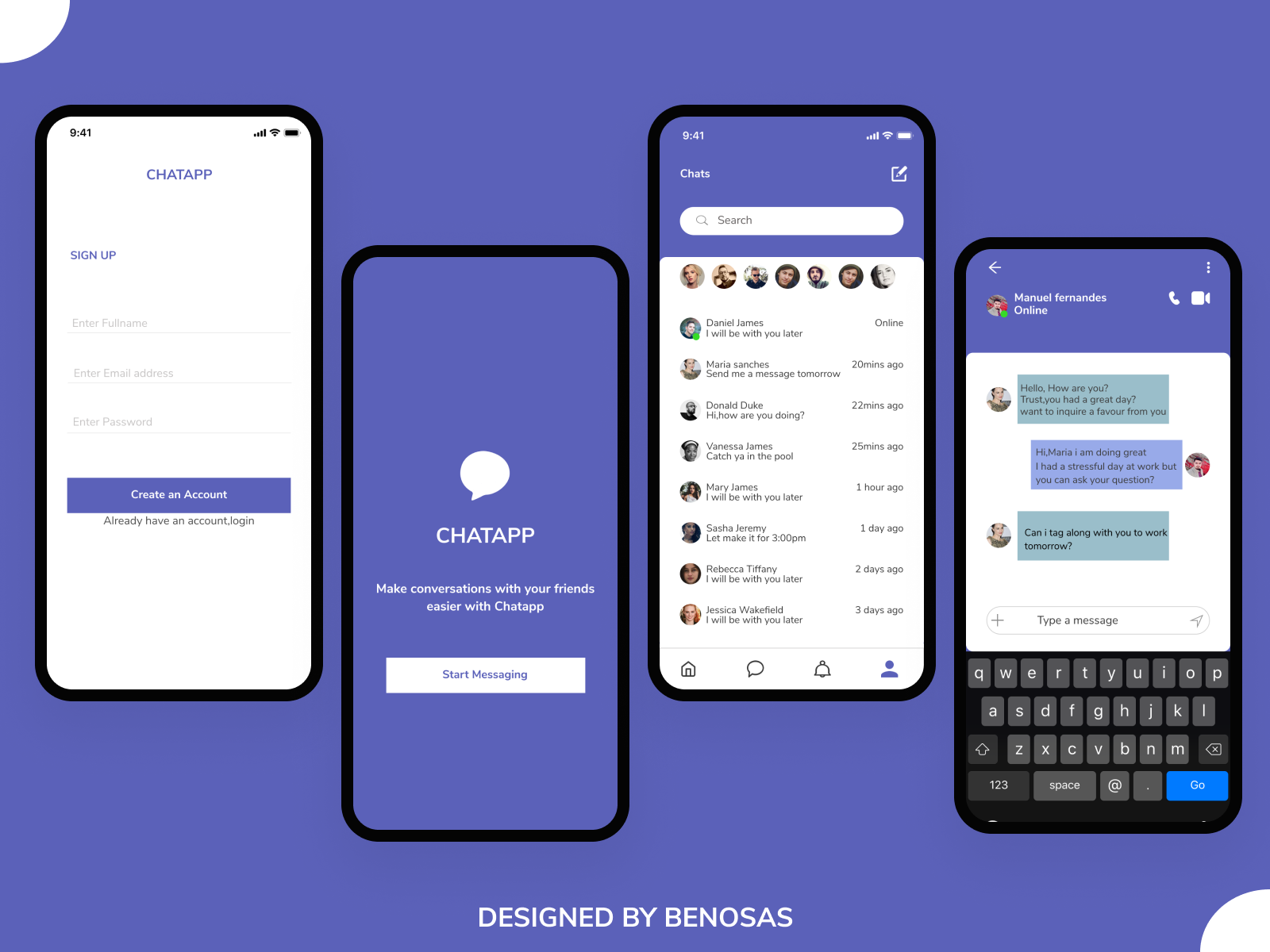 Chat interface Application by Benjamin Osagie on Dribbble