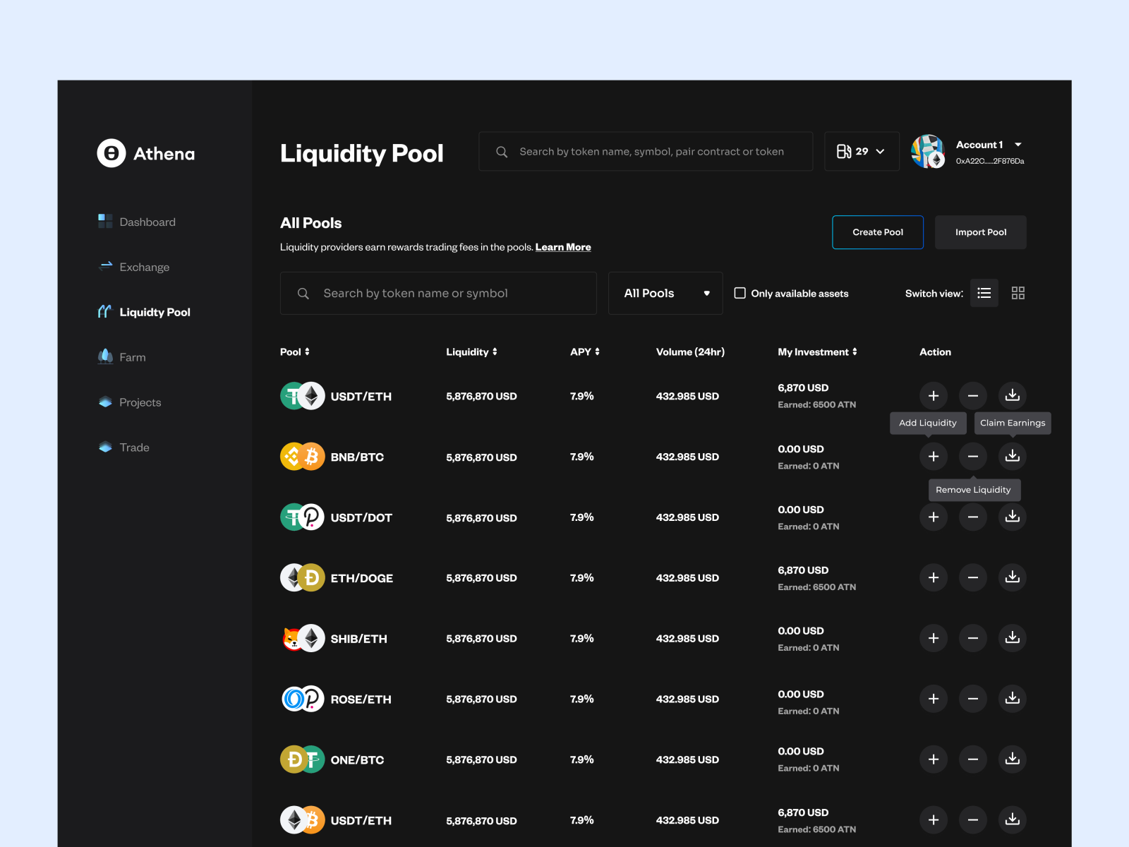 Dex liquidity pool by Aise Idahor on Dribbble