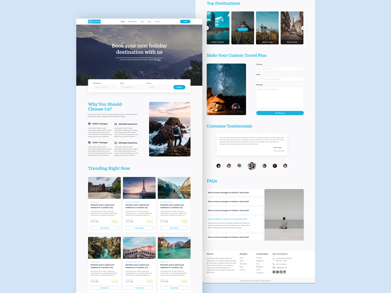 Flexytrips - A Layout for Tour Agency by MD Zillur Rahman on Dribbble