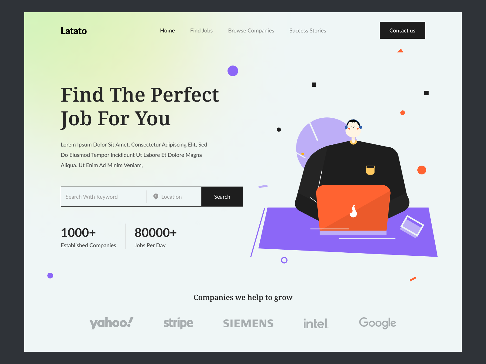 Job Finder Web Site Design: Landing Page / Home Page UI by Thuhidul ...