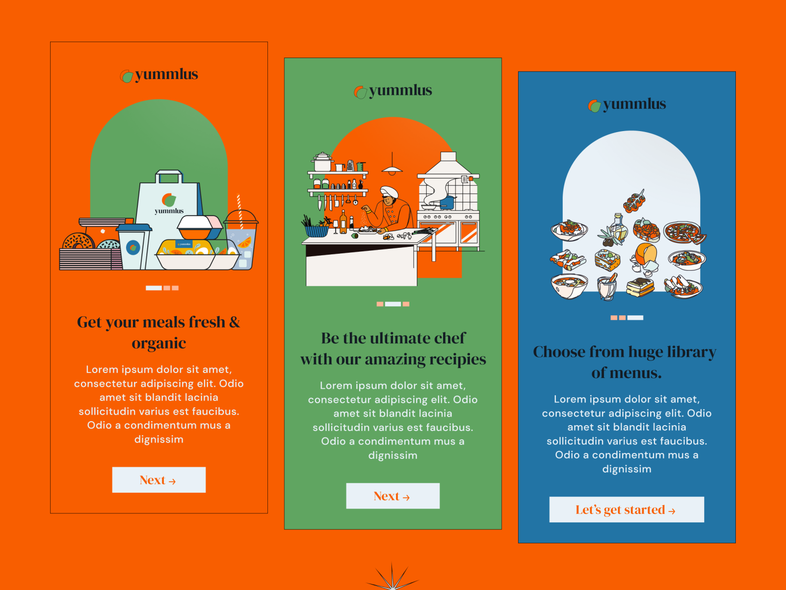 Yummlus app UI | onboard screen design. by Maktum Mahe on Dribbble