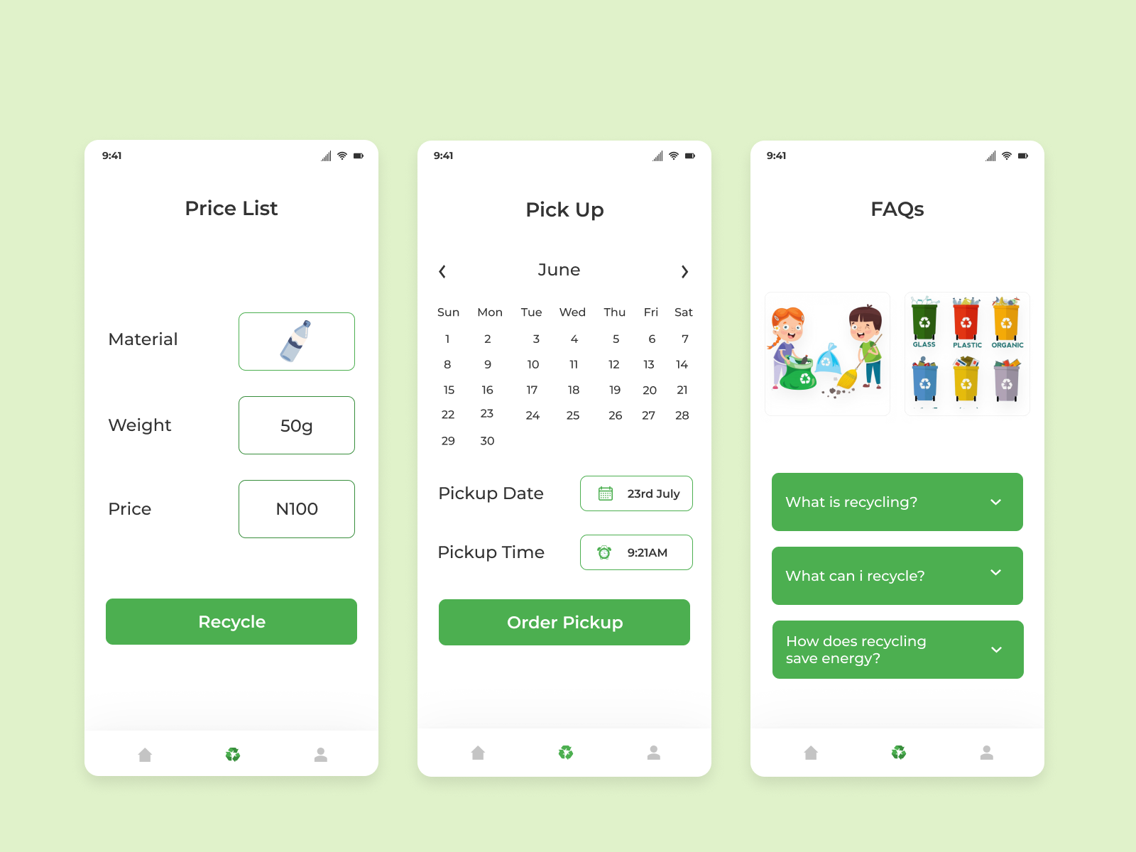 Recycle App by Oluwaremilekun Olaniyan on Dribbble