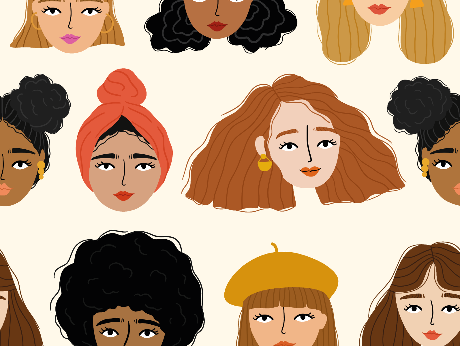 Faces pattern design by Romy on Dribbble